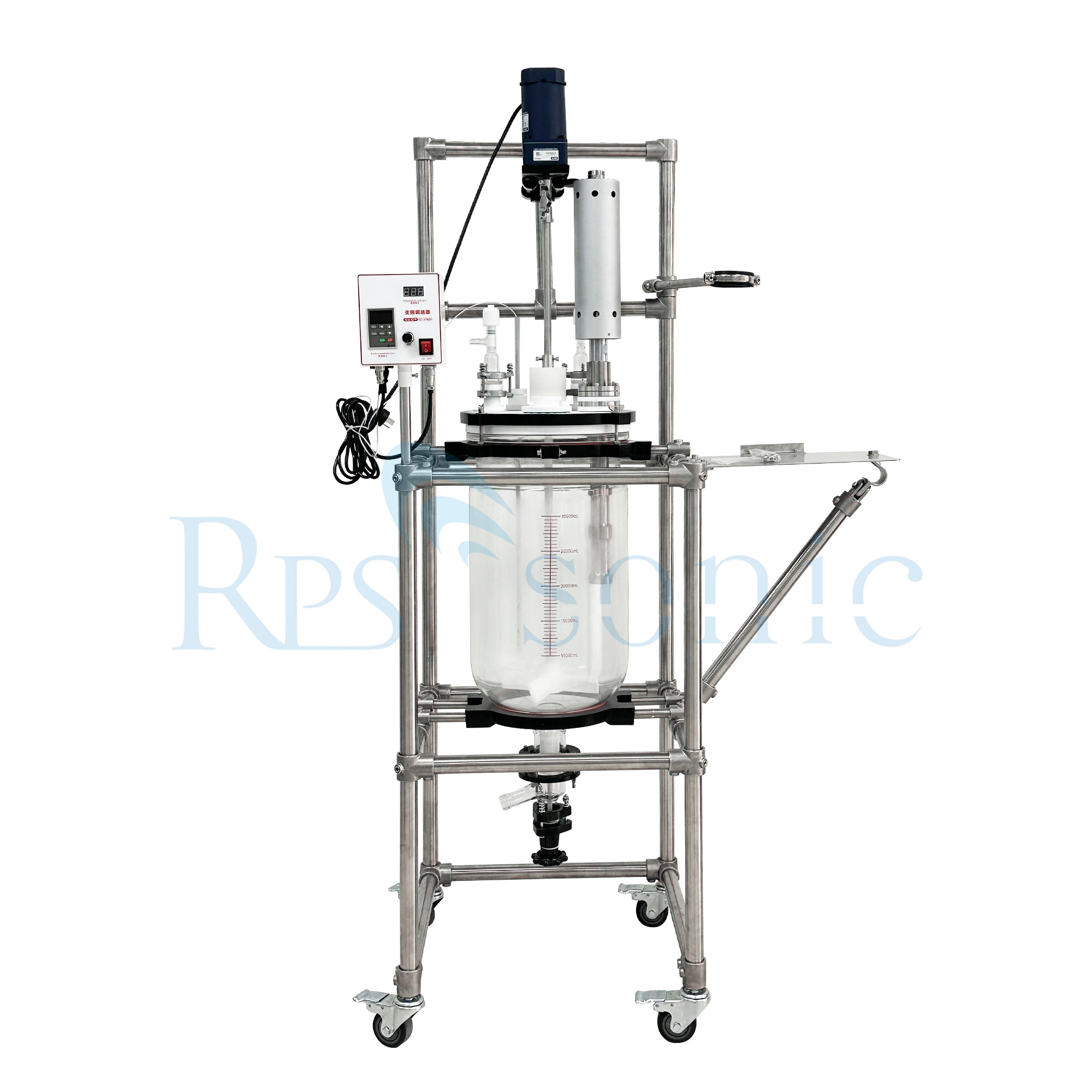 Ultrasonic homogenizer mixing extraction processor with glass reaction ...